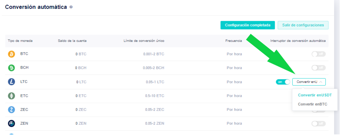 ¿Qué es la conversión automática y cómo activarla? – ViaBTC Centro de Ayuda